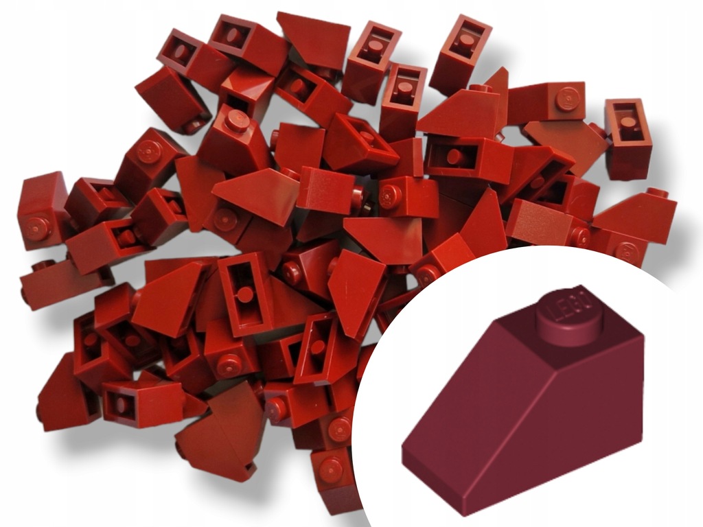 LEGO 3040 Slope SKOS 1x2 Ciemny Czerwony 25 szt - 13815500100 - oficjalne archiwum Allegro