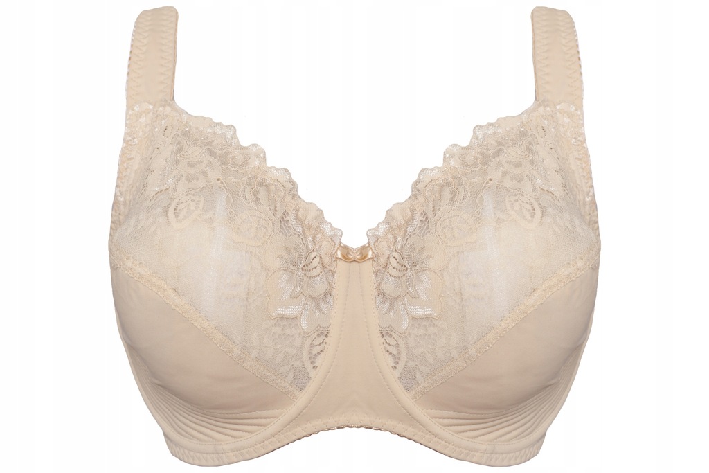 ANFEN MIĘKKI BIUSTONOSZ Z KORONKĄ BEŻOWY 80E - 13248483588 - oficjalne archiwum Allegro