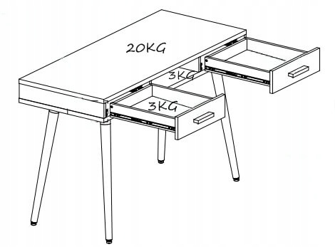 Купить Туалетный столик с ящиками на ножках, письменный стол BRILLO B2S: отзывы, фото и ...