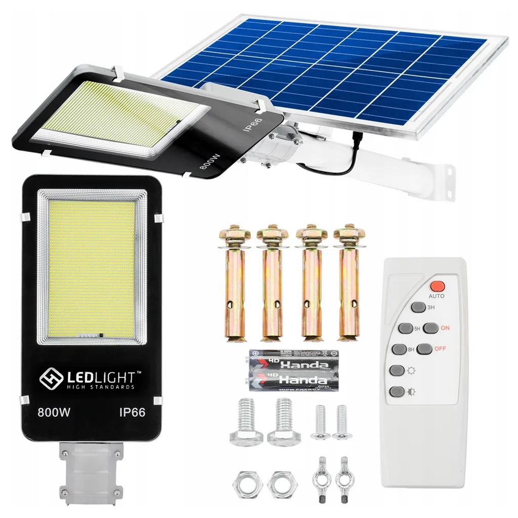 LAMPA DUŻA MOCNA SOLARNA IP66 ULICZNA OGRODOWA PILOT 800W 500 LED - 15407992082 - oficjalne ...