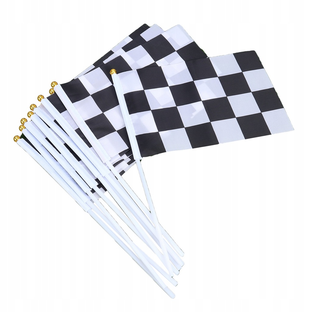 25Pcs Checkered Racing Flags with Stick Checkered - 13400287002 ...