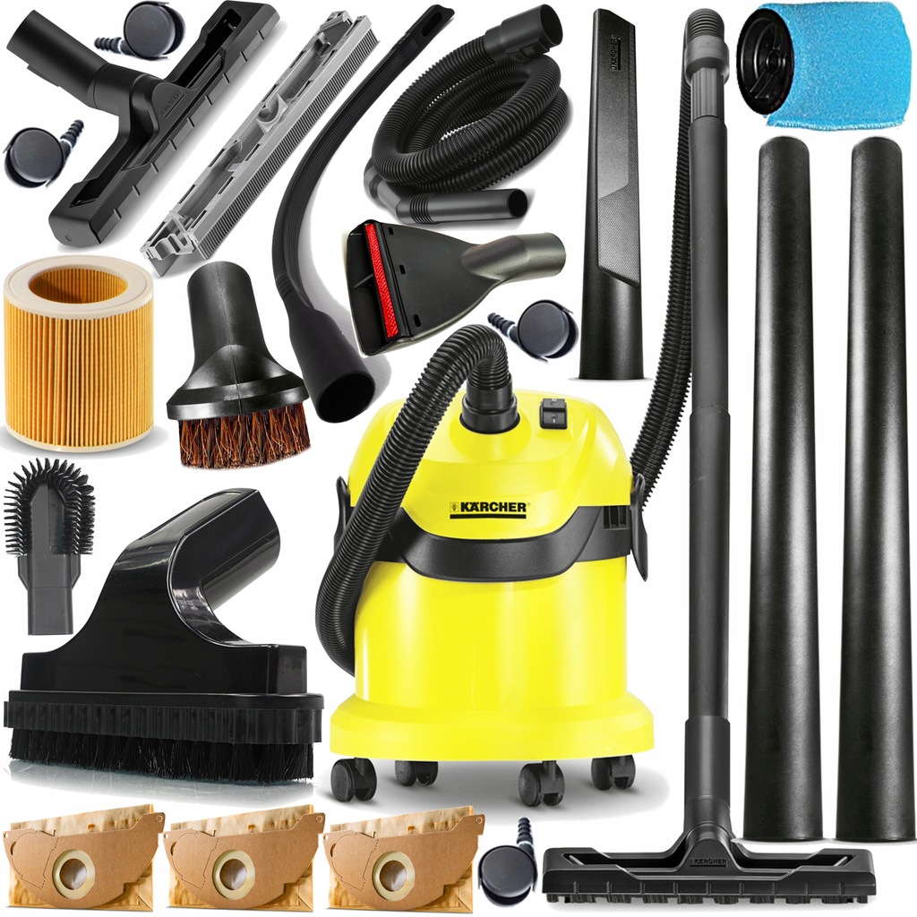 KARCHER ODKURZACZ DOMOWY WD 2 2W1 + ZESTAW SSAWEK - 11139870375 - oficjalne archiwum Allegro