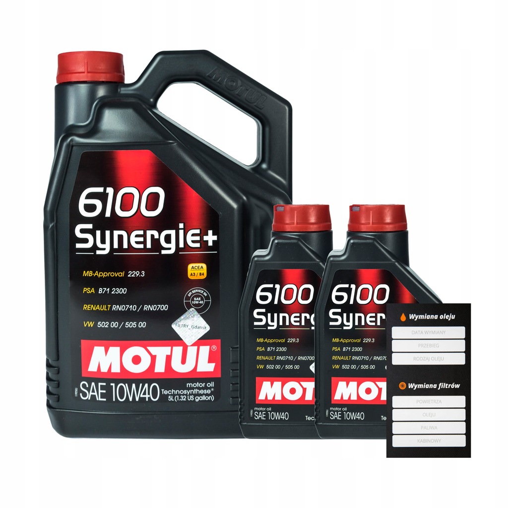 Motul 6100 SYNERGIE+ 10W-40 10W40 7L (5L + 2x1L) - 6422290164 ...