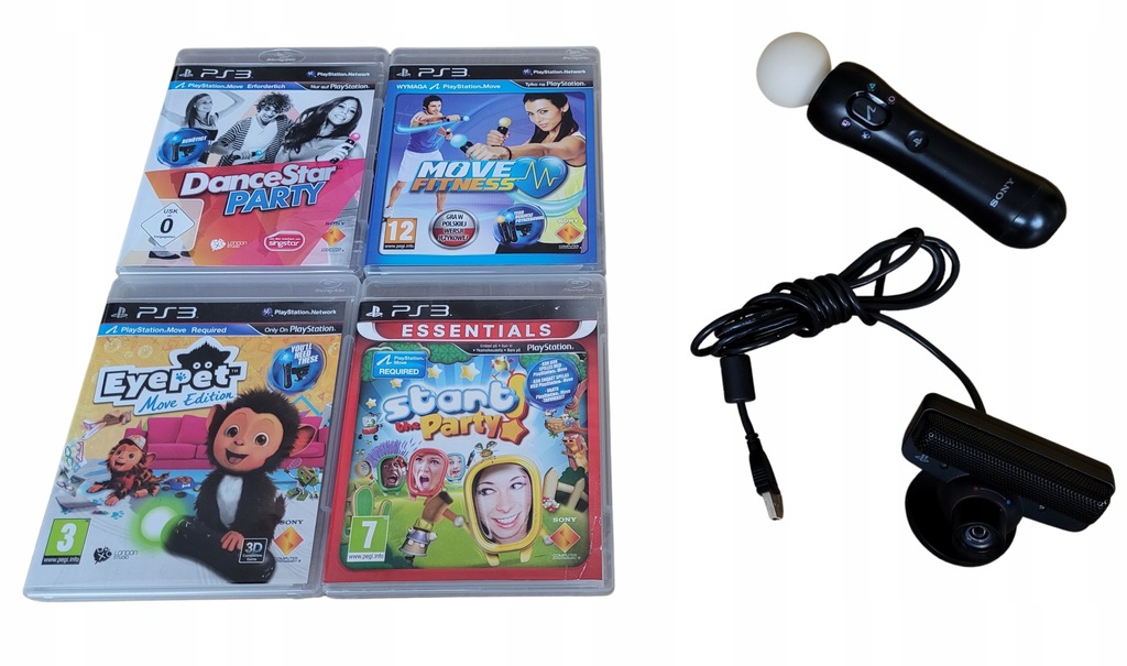 Zestaw PS Move Kontroler + Kamerka + 4 Gry - 12817347418 - oficjalne ...