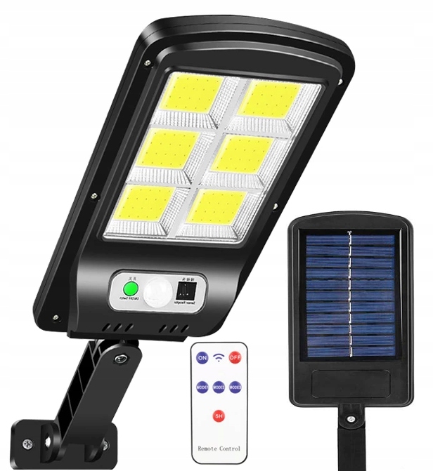 LAMPA SOLARNA ULICZNA LATARNIA CZUJNIK RUCHU PILOT - 12907604400 - oficjalne archiwum Allegro