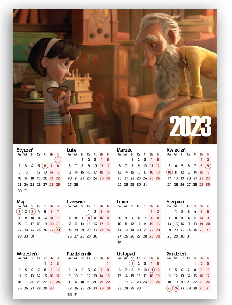 KALENDARZ PLAKATOWY A3 PDM MAŁY KSIĄŻE 12 2023 - 12711693324 - oficjalne archiwum Allegro