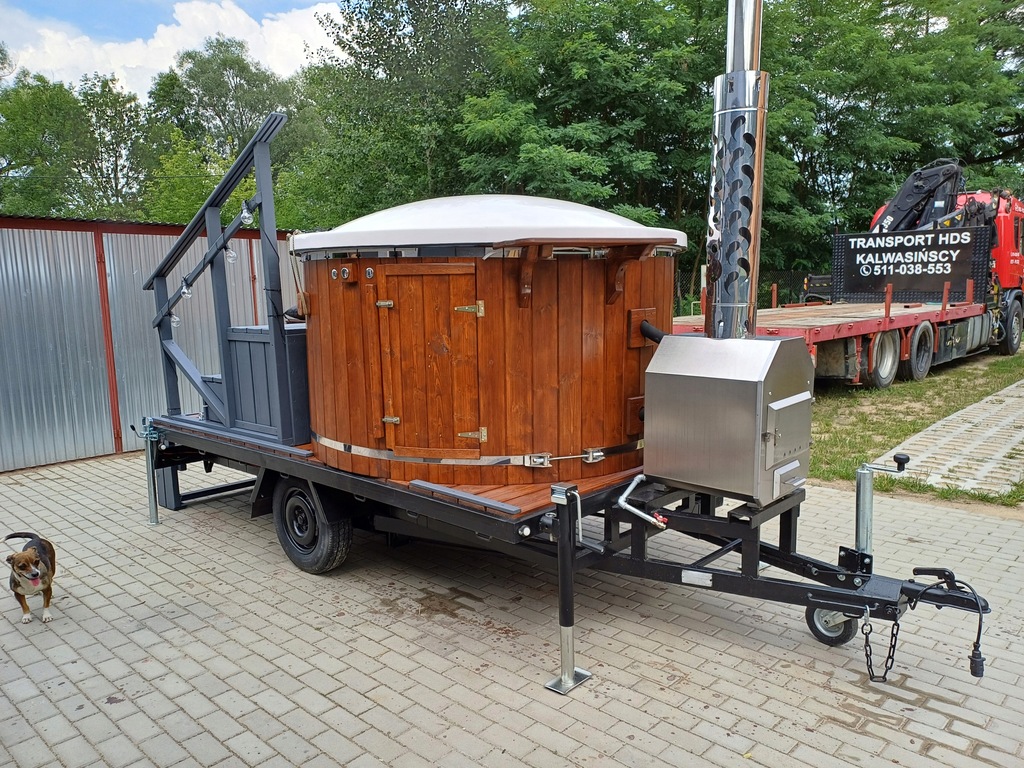 Mobilna balia – jacuzzi, Mobilne SPA - opalana drewnem. Gotowa od ręki ...