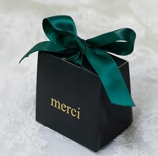 Pudełko czarne napis MERCI 7x 5x7 cm 50 sztuk - 14328903942 - oficjalne ...