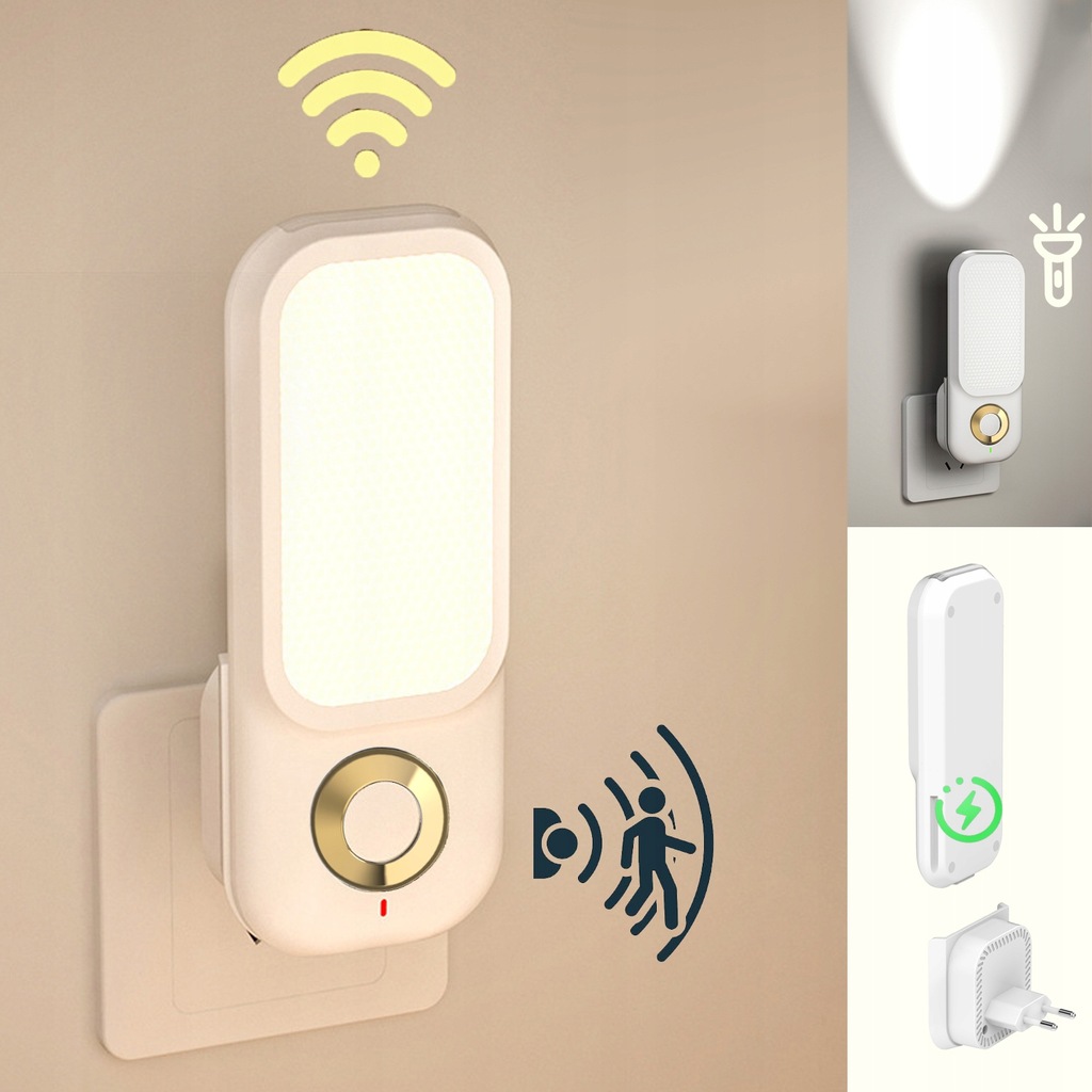 LAMPKA NOCNA GNIAZDO LAMPKI NOCNE LED Z CZUJNIKIEM RUCHU DO SYPIALNI 3000K - 17042429067 ...