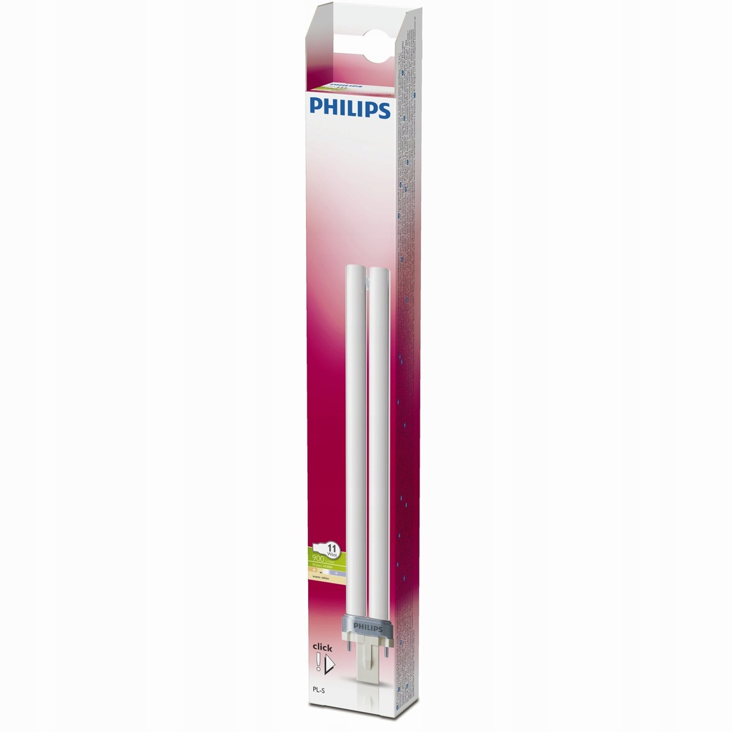 Świetlówka PHILIPS G23 11W / 900 lumenów / barwa 2700K PL-S Made in ...