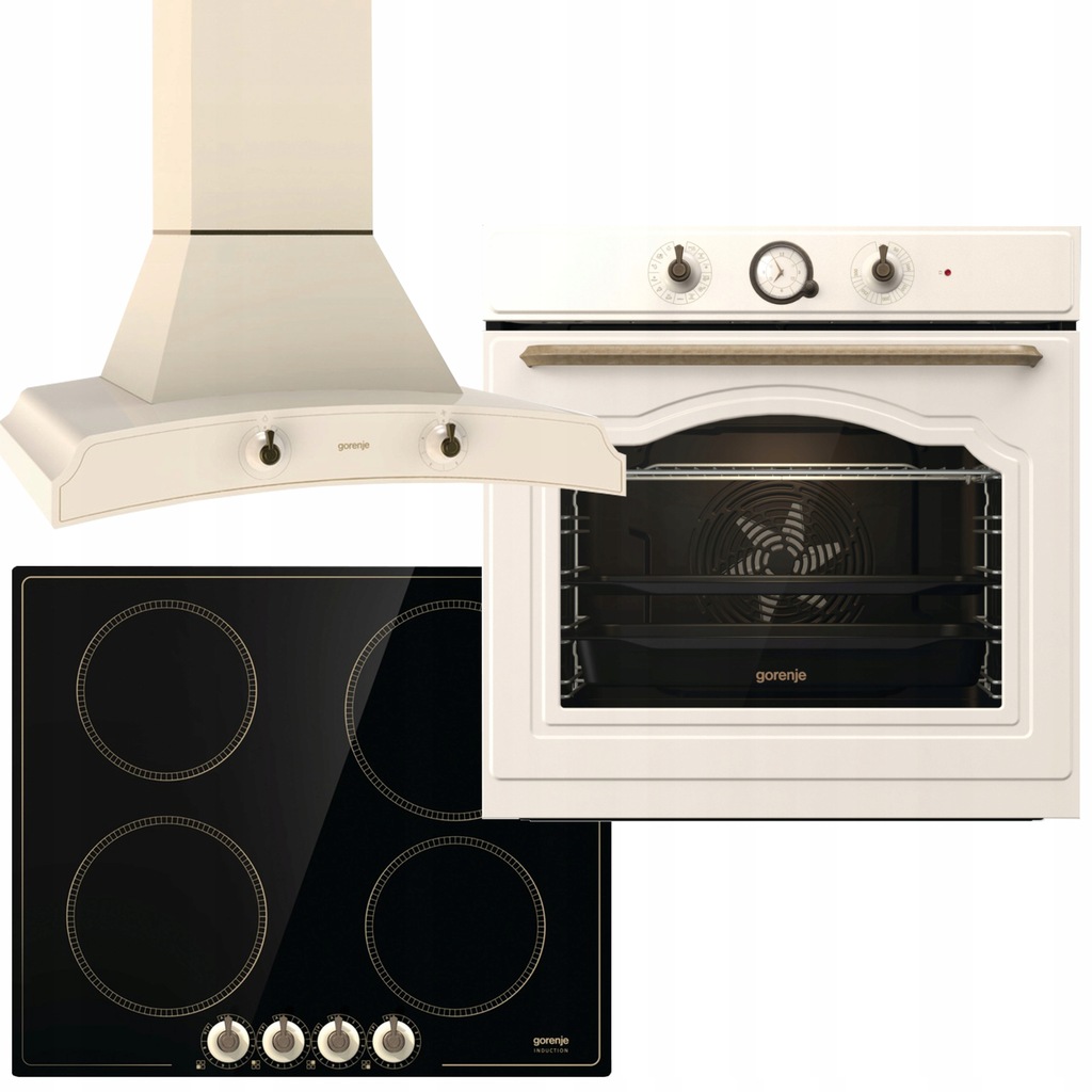 Zestaw Gorenje Piekarnik + Płyta + Okap Retro 60cm - 13322910241 ...