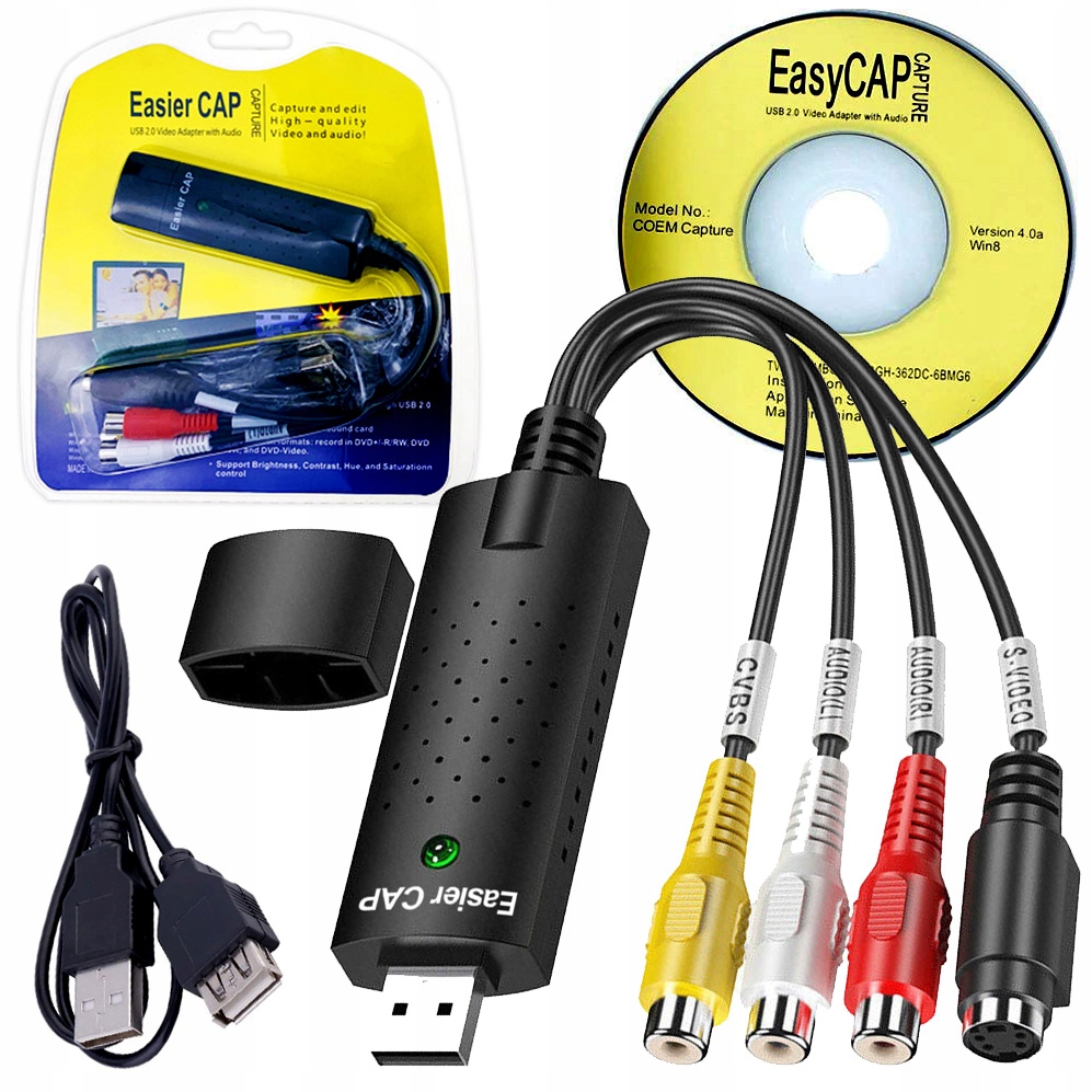 VIDEO GRABBER EASYCAP ZGRYWANIE Z VHS NA PC CD DVD - 10891296146 ...