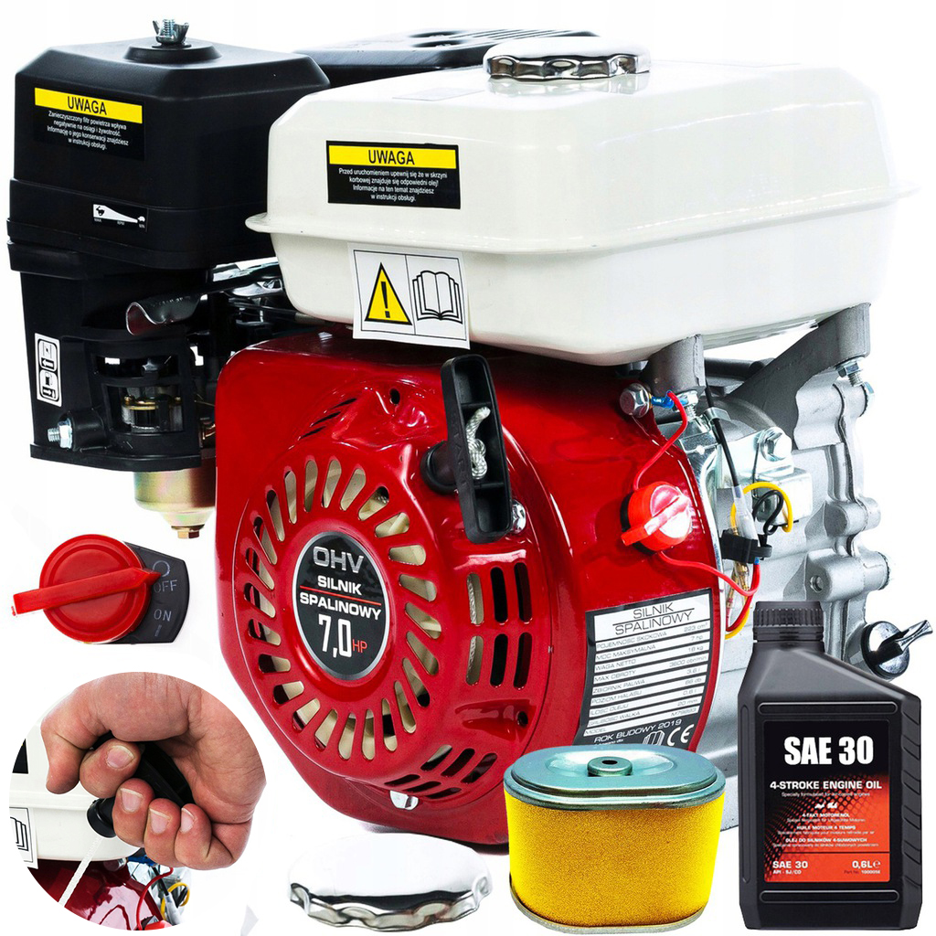 SILNIK SPALINOWY GX160 6,5KM WAŁEK 19MM OHV + OLEJ - 11969223690 - oficjalne archiwum Allegro