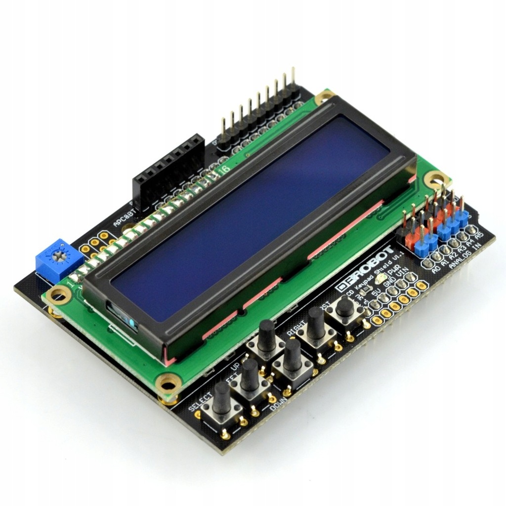 DFRobot LCD Keypad Shield v1.1- wyświetlacz dla Arduino - 14576781820 ...