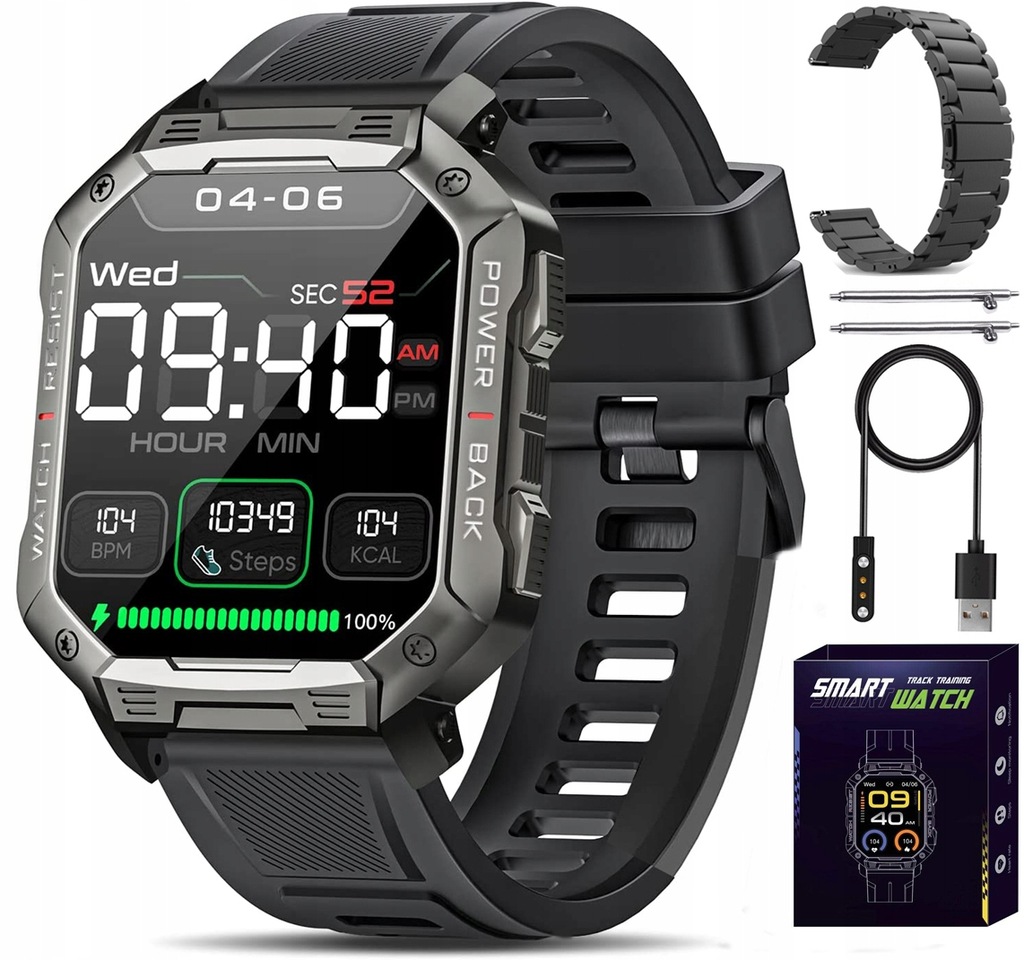 Zegarek SmartWatch MĘSKI SPORTOWY ROZMOWY 410mAH - 13339696057 ...