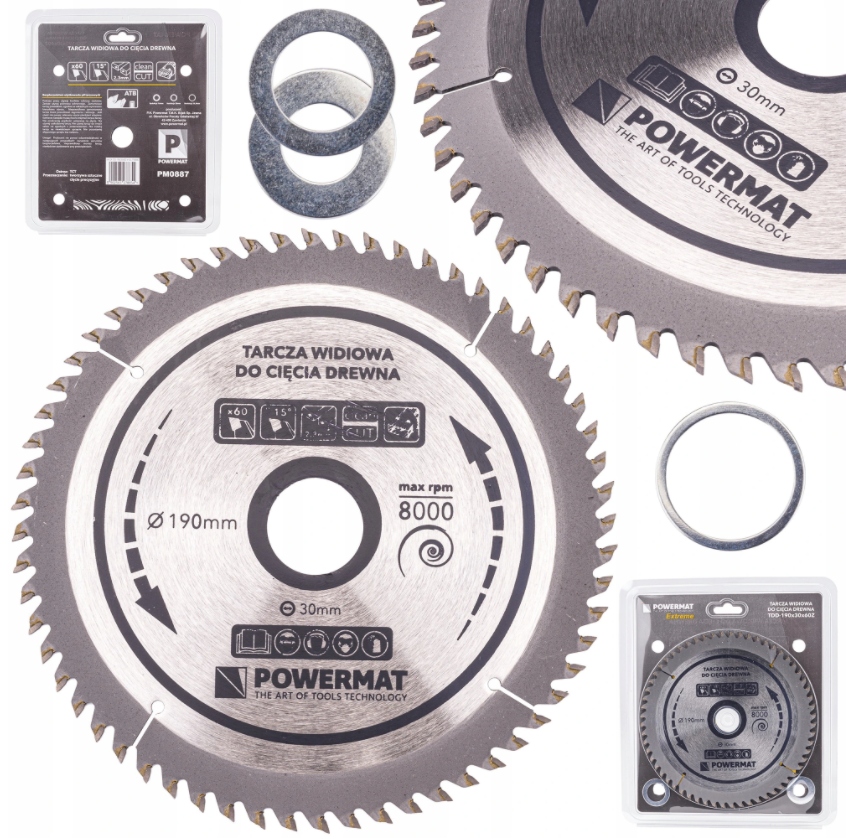 Tarcza WIDIOWA Do Drewna Piły Piła 190 x 30 mm 60Z - 13694736545 - oficjalne archiwum Allegro