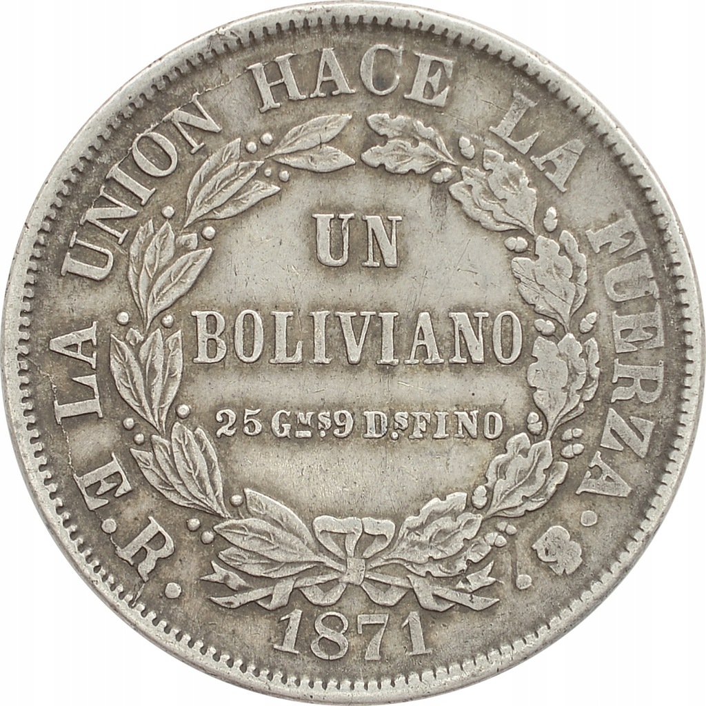 11.fu! BOLIVIA, 1 BOLIVIANO 1871 ER - 13515273057 - oficjalne archiwum ...