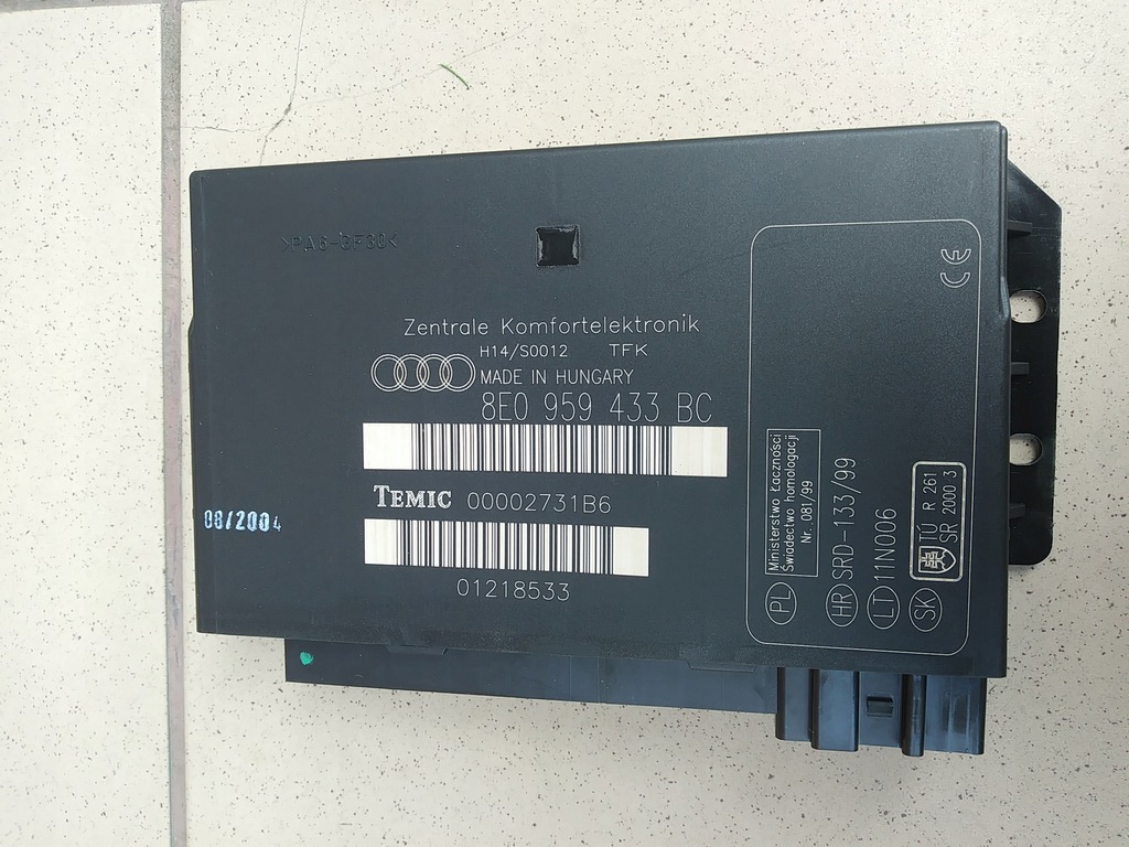 AUDI A4 B6 MODUŁ KOMFORTU 8E0959433BC - 8226962284 - oficjalne archiwum ...