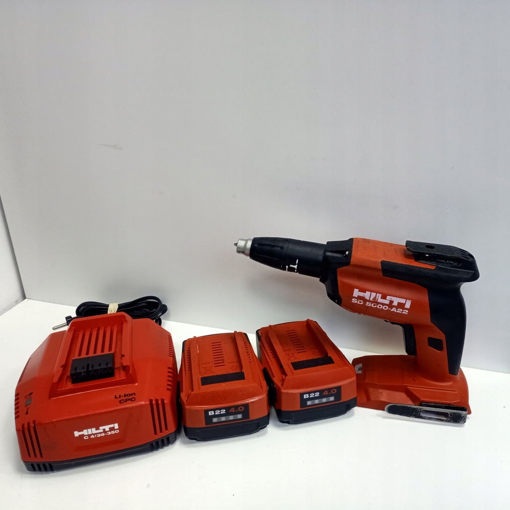 WKRĘTARKA HILTI 21,6 V SD 5000-A22+2 X B22 4,0 HILTI+ładow. HILTI C4/36-350 - 17128123647 ...