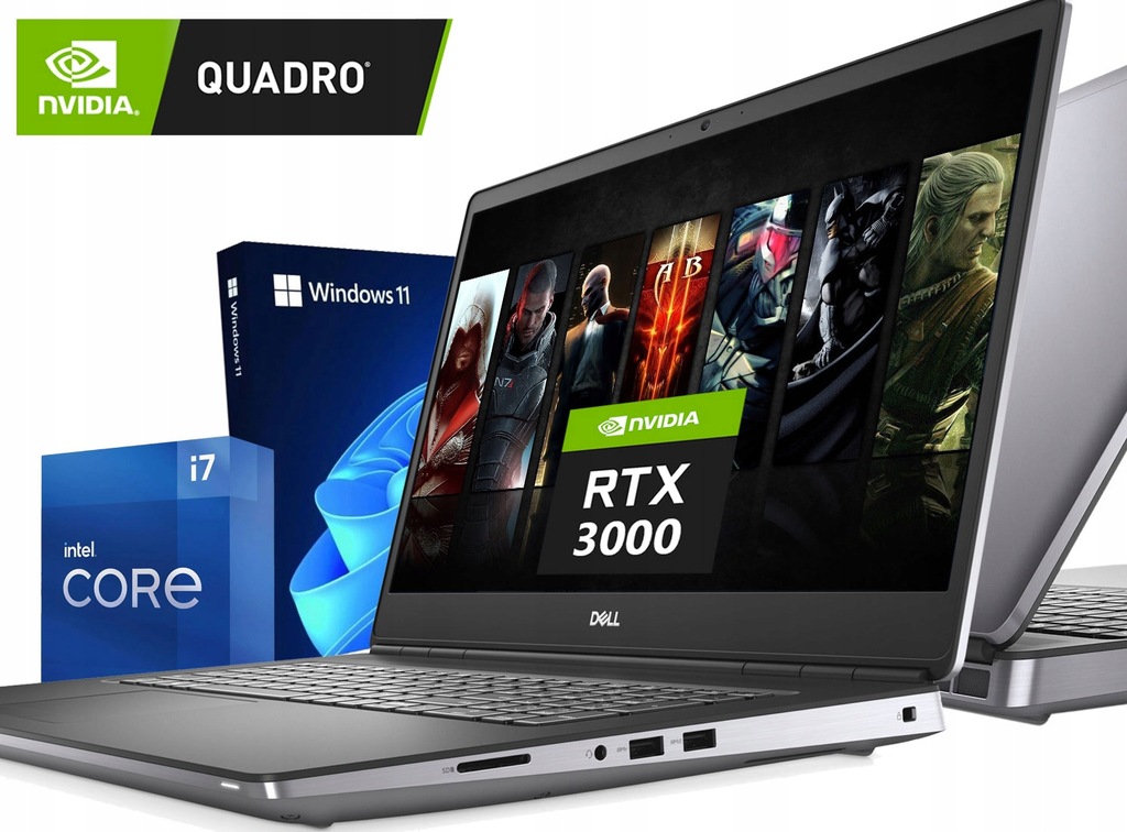 DELL Precision 7750 FHD IPS i7-10gen 64GB 1TB SSD NVMe RTX 3000-6GB W11 ...