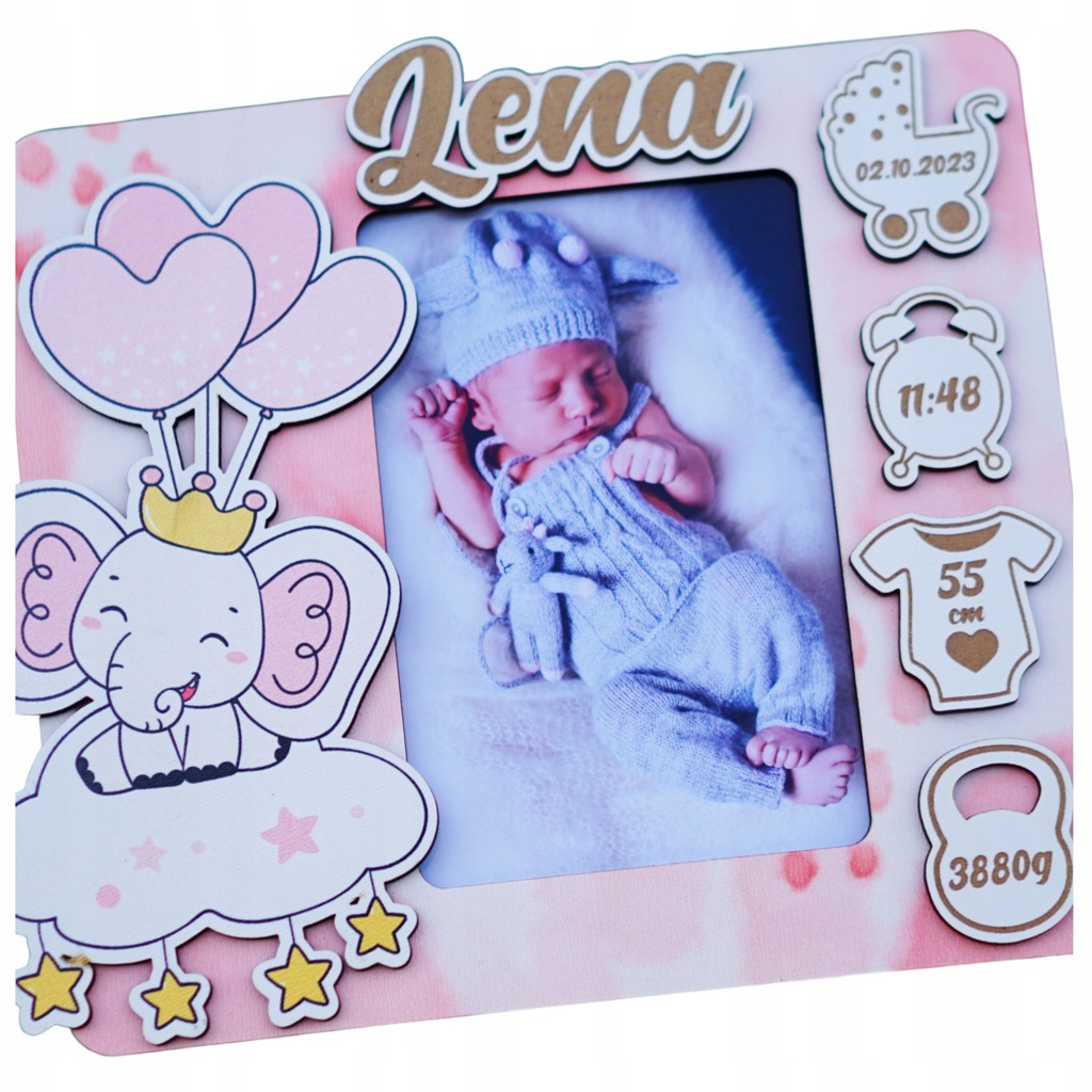 Ramka Metryczka Dziecięca zdjęcie 10x15 - ramka pamiątka narodzin dziecka - 15466053556 ...