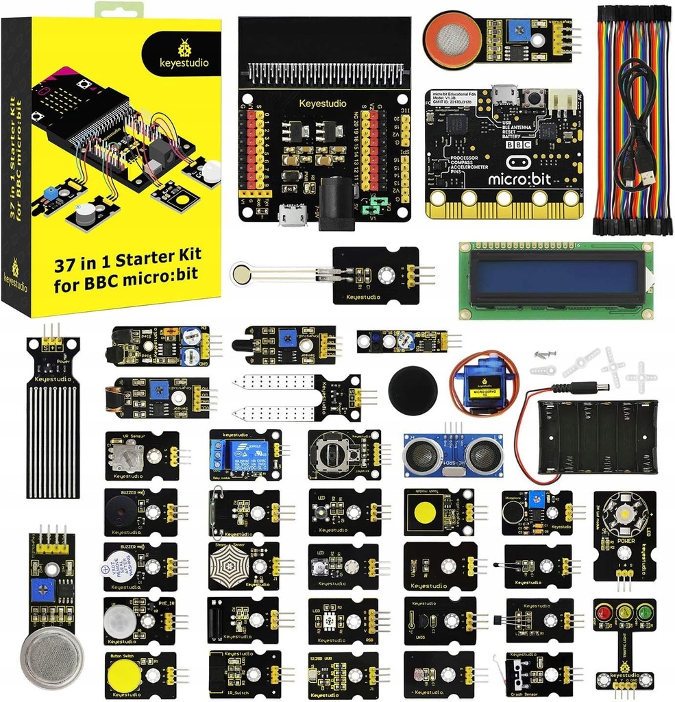 ZESTAW STARTER MODUŁU CZUJNIKA Z PŁYTKĄ MIKROBIT V2.2 KEYESTUDIO BBC ...