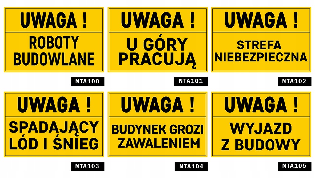 TABLICA PCV Uwaga BUDOWA Zakaz PARKOWANIA WZORY - 11690292365 - oficjalne archiwum Allegro