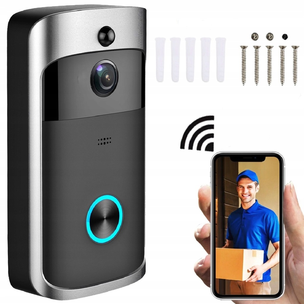 BEZPRZEWODOWY DZWONEK DO DRZWI Z KAMERĄ WI-FI HD - 9676028101 - oficjalne archiwum Allegro