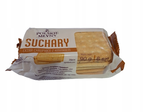 Suchary z kminkiem extra chrupiące 6 sztuk 90g - 12427698556 ...