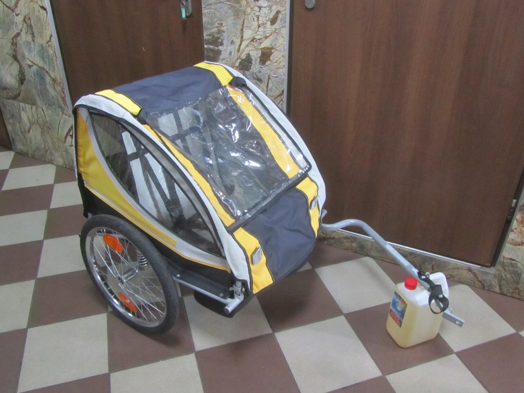 Przyczepa Riksza Rowerowa Dla2 Dzieci AMORTYZOWANA - 10707711613 ...