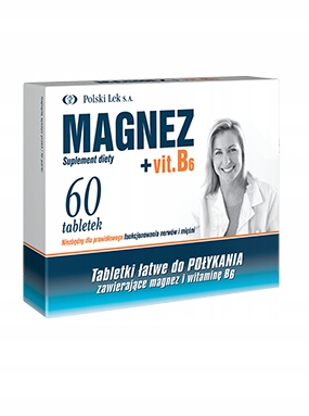 Magnez + Vit. B6 60 tabl. Polski Lek - 11105860052 - oficjalne archiwum Allegro