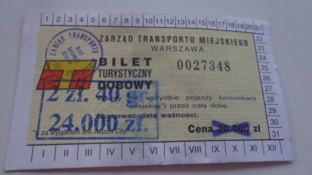 Bilet komunikacja miejska lata 90 Warszawa - 13743808268 - oficjalne archiwum Allegro