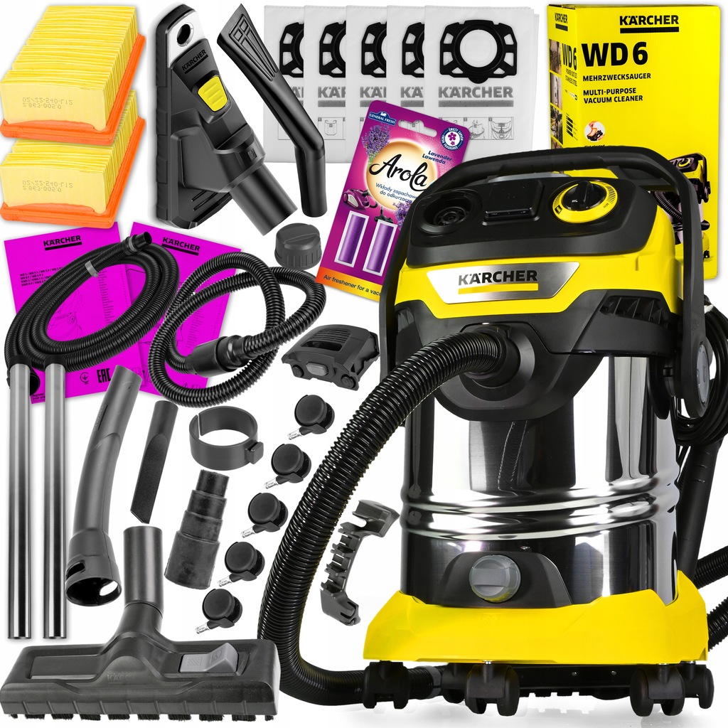 ODKURZACZ KARCHER WD6 2000W DO DYWANOW MEGA ZESTAW - 12335727748 ...