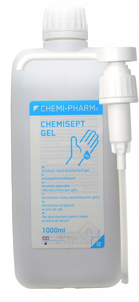 CHEMISEPT GEL 1000ML ŻEL DO DEZYNFEKCJI RĄK+POMPKA - 11730528396 ...