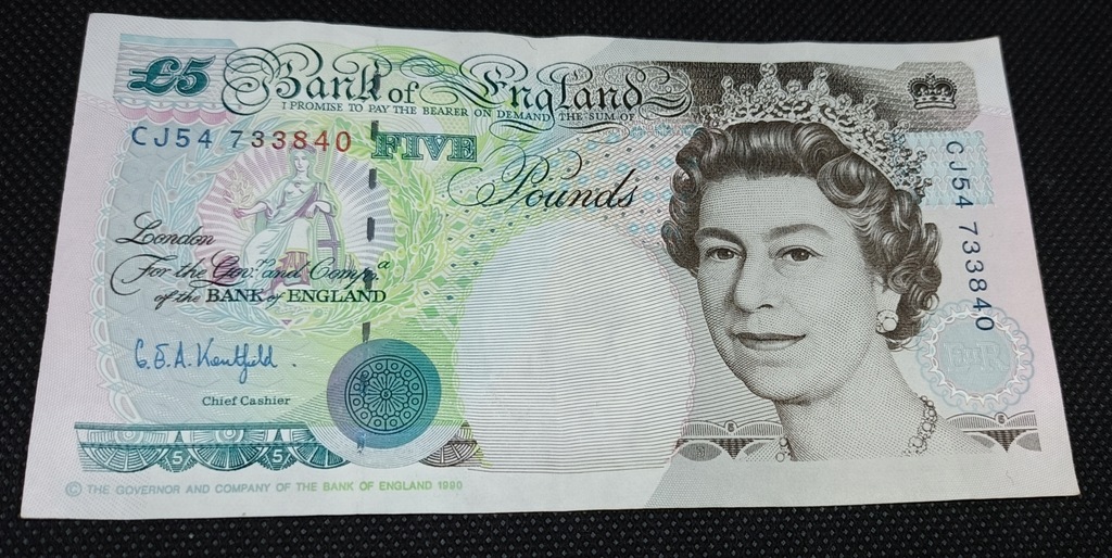 Banknot 5 Funt, Wielka Brytania - 13558902697 - oficjalne archiwum Allegro