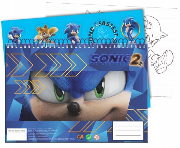 SONIC blok rysunkowy kolorowanki naklejki - 12032083943 - oficjalne ...