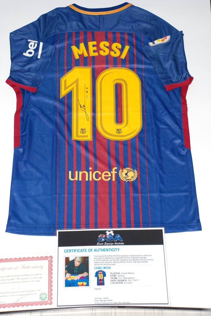LIONEL MESSI Koszulka z Autografem FC BARCELONA ! - 7274276771 ... LIONEL MESSI Koszulka z Autografem FC BARCELONA ! - 7274276771 ...