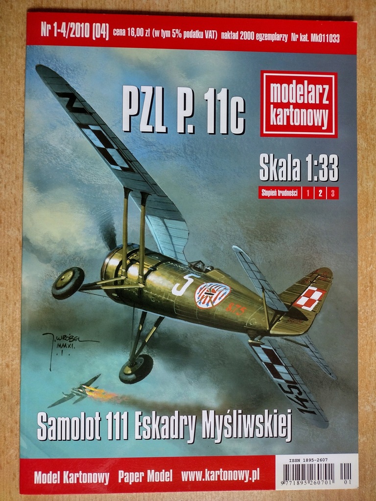 MODELARZ KARTONOWY MYŚLIWIEC PZL P-11C - 13995126897 - oficjalne archiwum Allegro