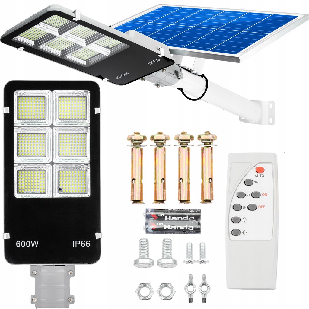 LAMPA SOLARNA LED 600W MOCNA ULICZNA Z PILOTEM - 12535572699 - oficjalne archiwum Allegro