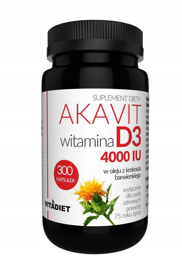 Witamina D3 4000 IU AKAVIT 300 kaps w oleju - 11184503452 - oficjalne ...
