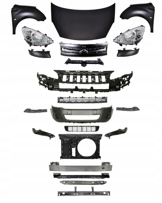 CITROEN BERLINGO II 2 2008-2012 KOMPLETNY PRZÓD - 13107660831 ...