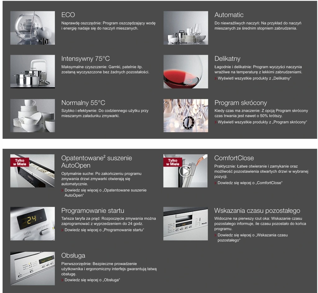 MIELE _ ZMYWARKA 60cm A+++ LED AutoOpen G6572 SCVi - 10906819839 ...