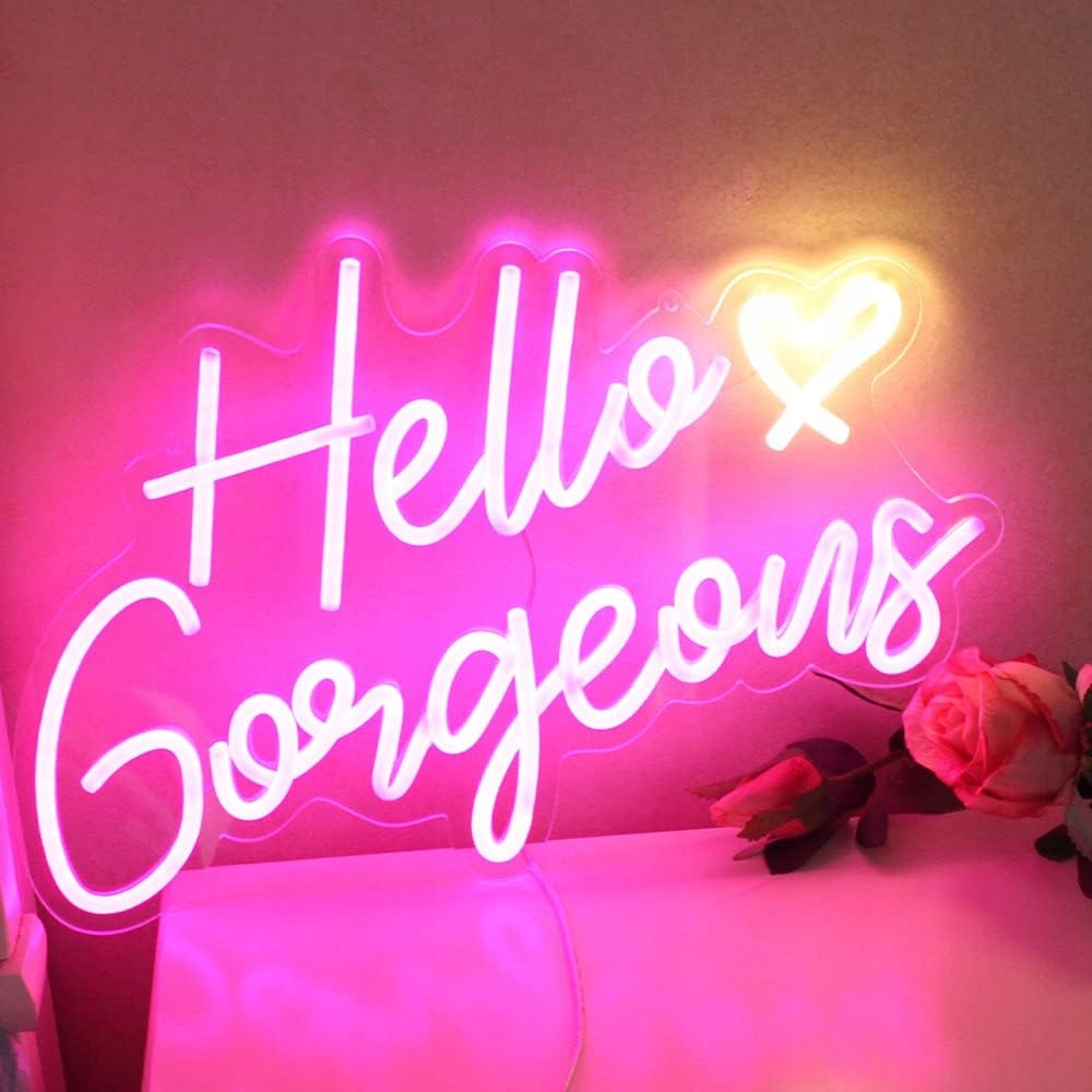 Napis NEON Hello Gorgeous dla Dj akrylowa tablica - 14396944287 ...