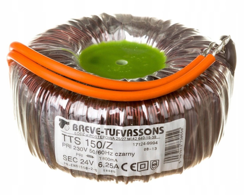 TRANSFORMATOR TOROIDALNY TTS 150/Z 230/24V 150VA - 11944286722 - oficjalne archiwum Allegro