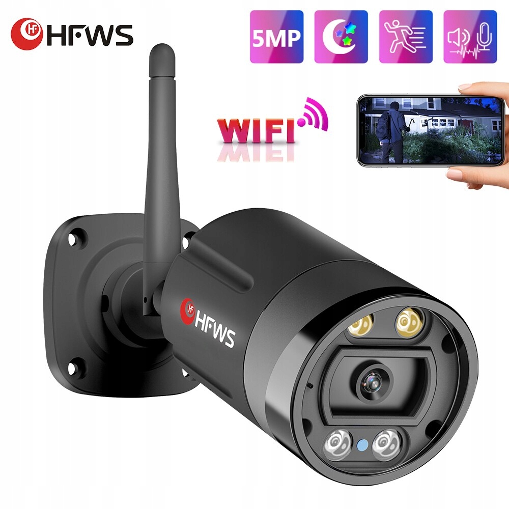Kamera Ip HFWS Street Wifi H.265 5MP HD zewnętrzna - 13071634502 ...