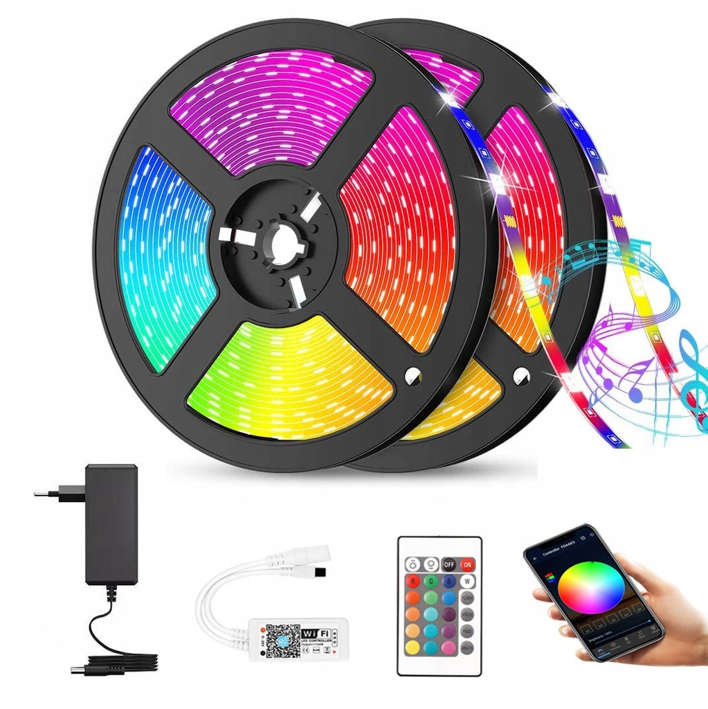TAŚMA LED 5050 15m ZESTAW RGB PILOT WIFI KONTROLA - 9637059675 ... TAŚMA LED 5050 15m ZESTAW RGB PILOT WIFI KONTROLA - 9637059675 ...