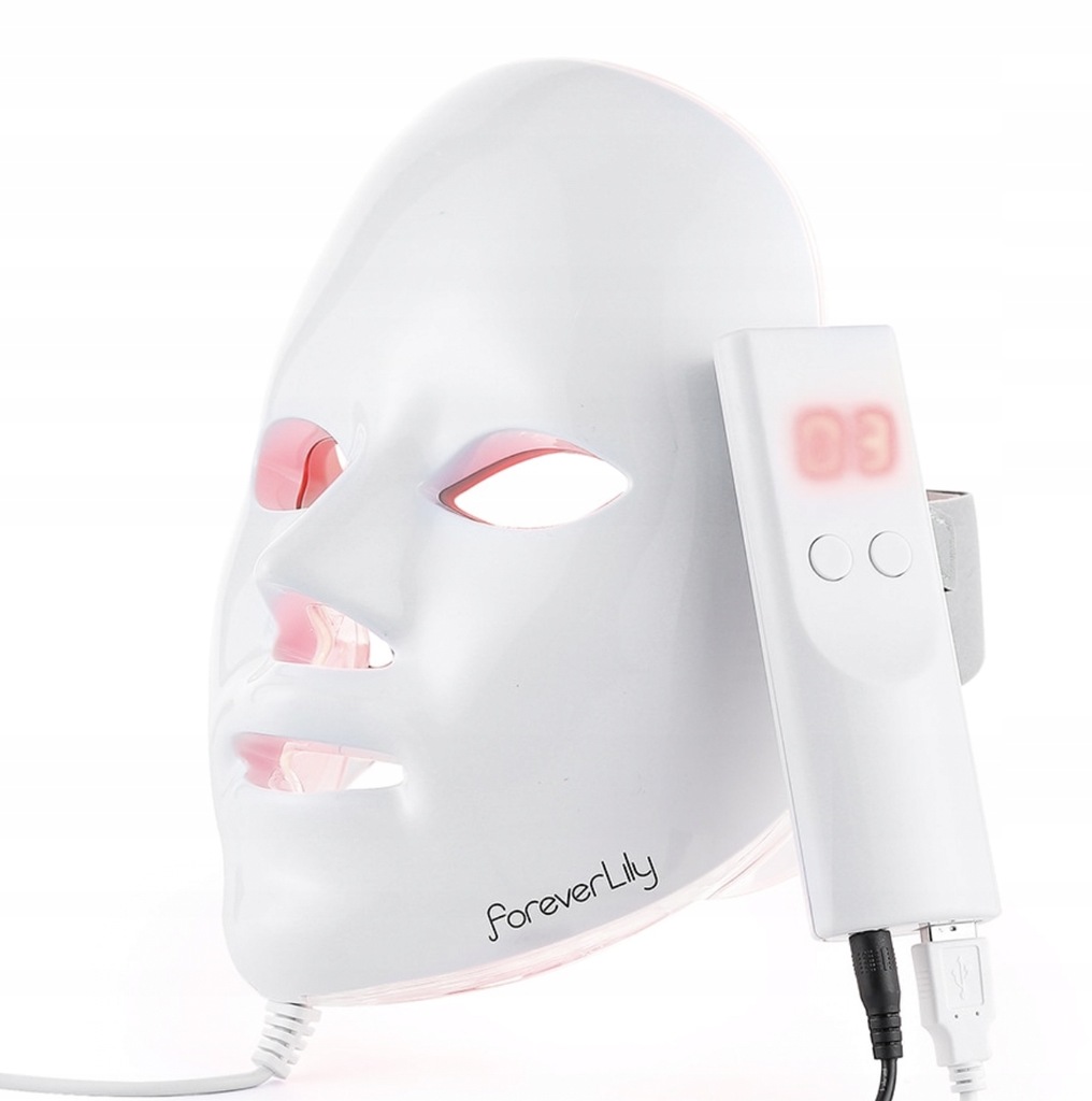 TERAPIA FOTONOWA MASKA LED 7 KOLORÓW DO TWARZY - 12818841572 ...