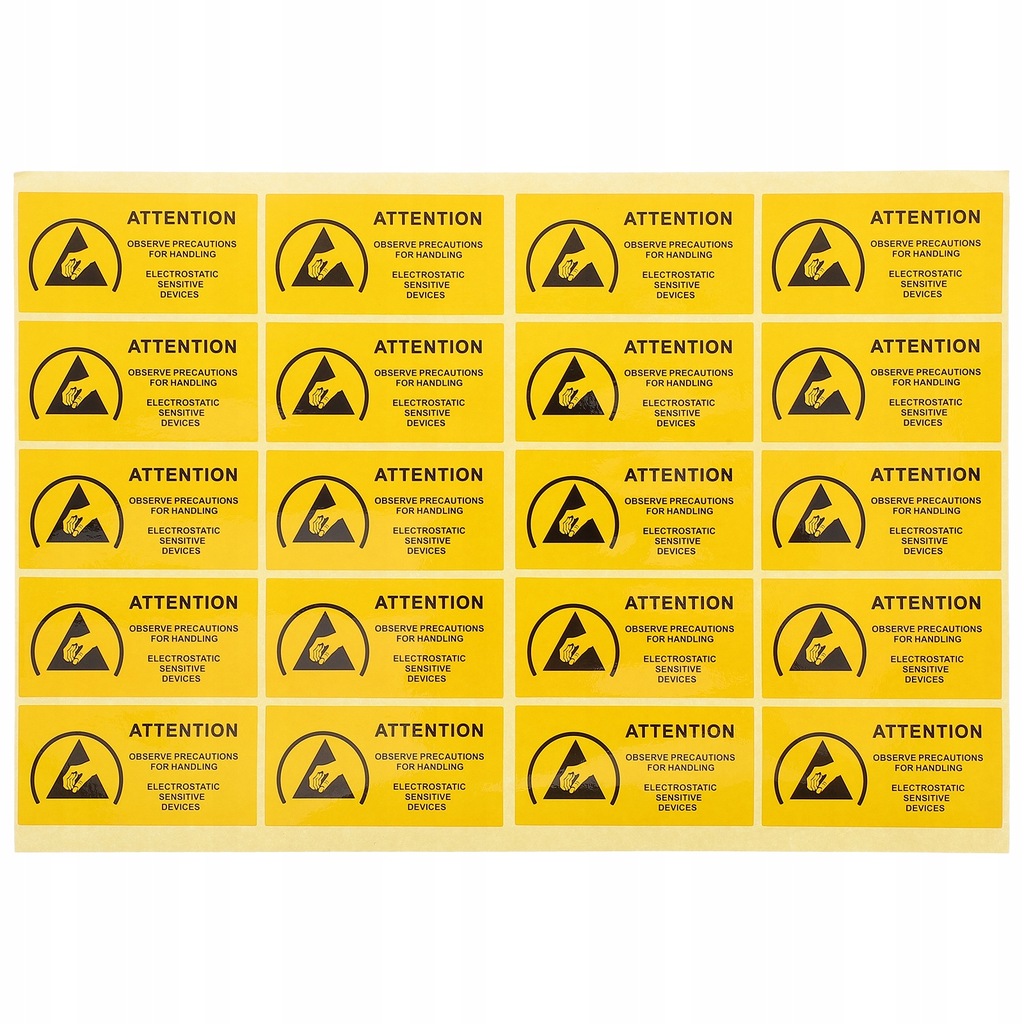Warning Sign Sticker Yellow Static Precaution Esd - 14871400177 ...