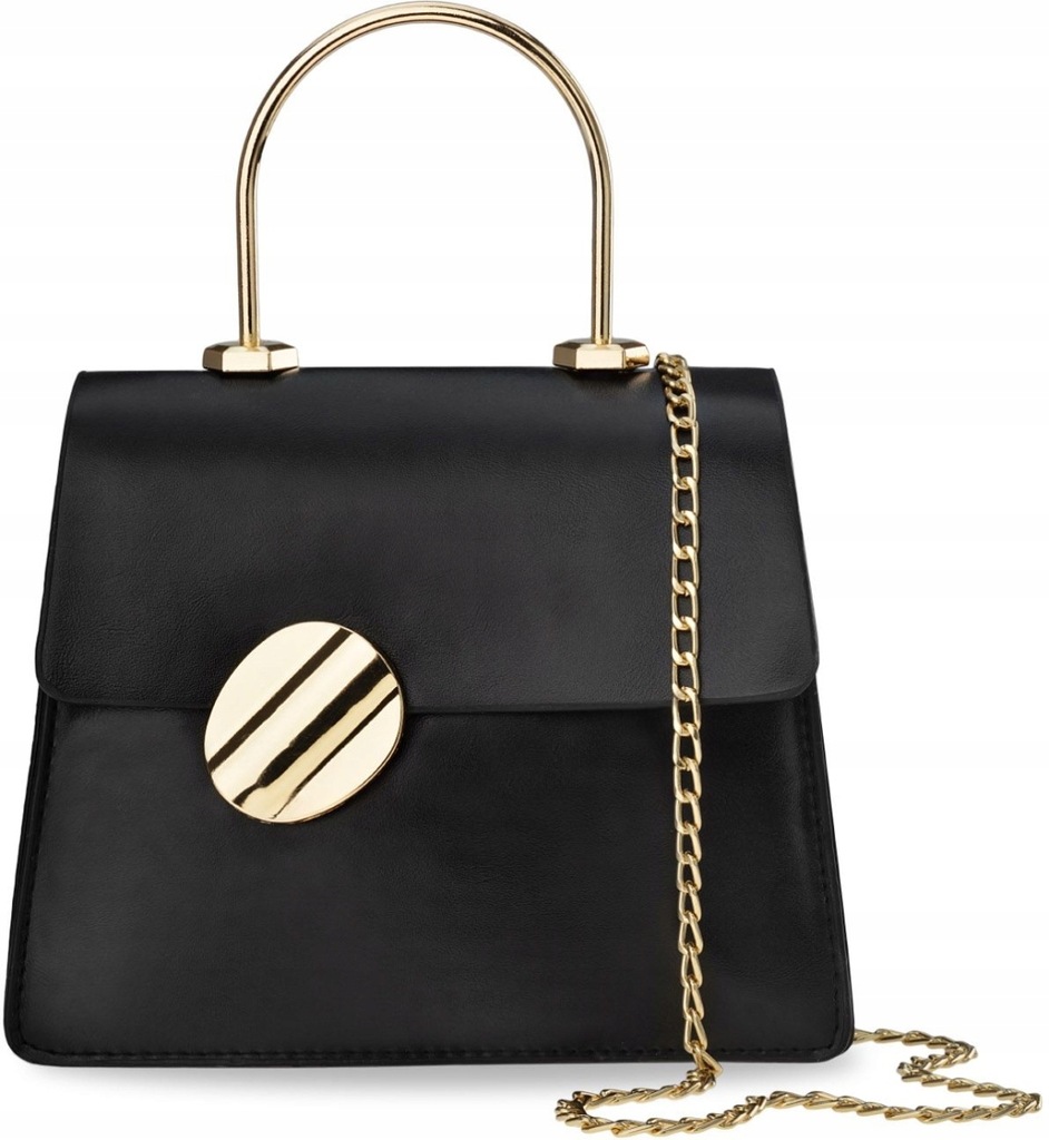 Czarna TOREBKA Damska ELEGANCKA Ramię Ręki KUFEREK - 13024441833 - oficjalne archiwum Allegro