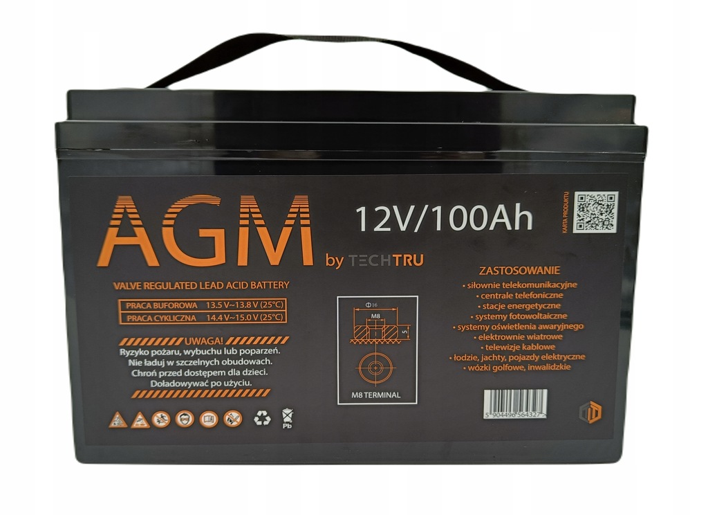 AKUMULATOR BEZOBSŁUGOWY AGM 12V 100Ah VRLA UPS Magazyn Energii (03299) - 14564853403 - oficjalne ...